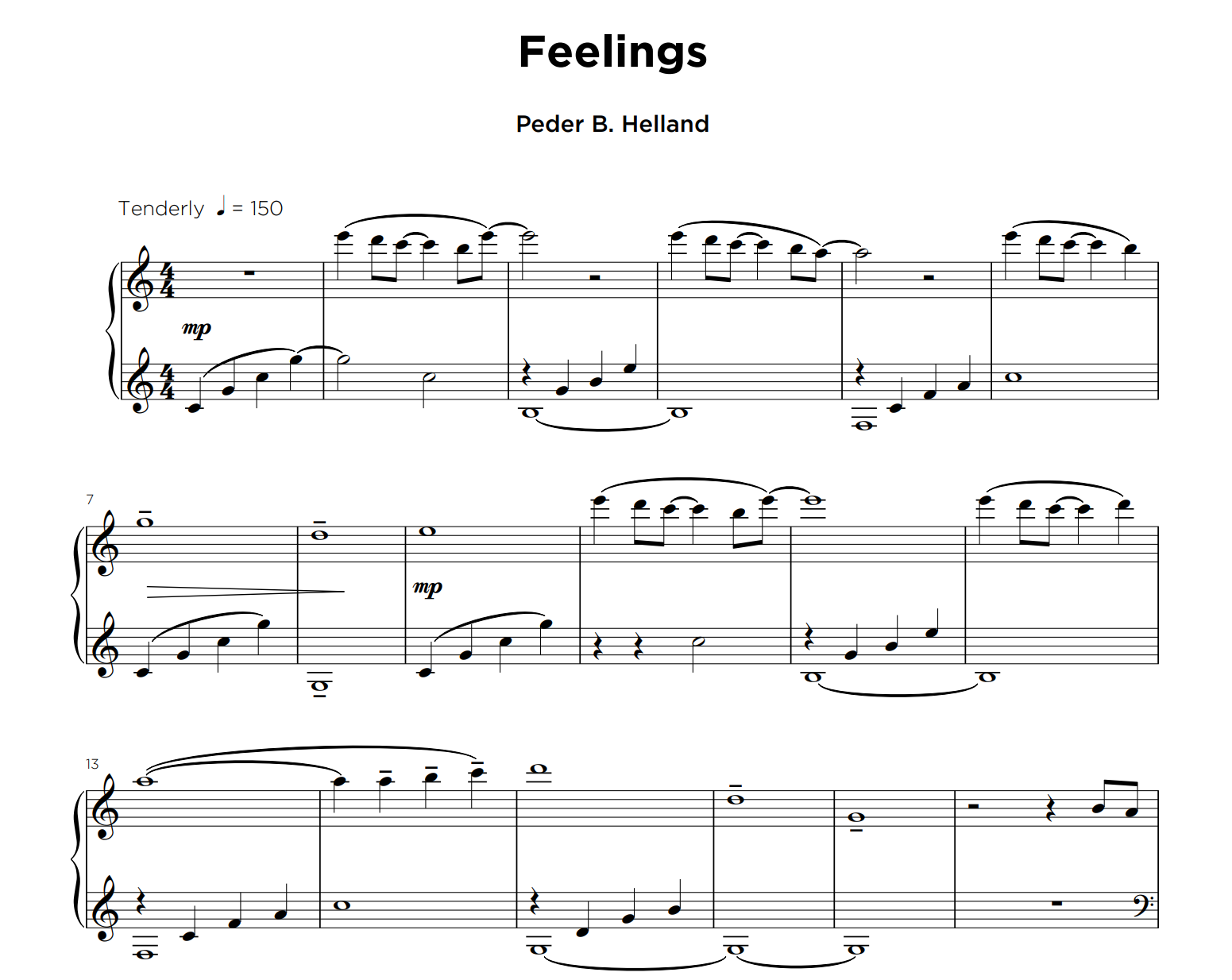 Feelings - Sheet Music (PDF) | By Peder B. Helland – Soothing Relaxation