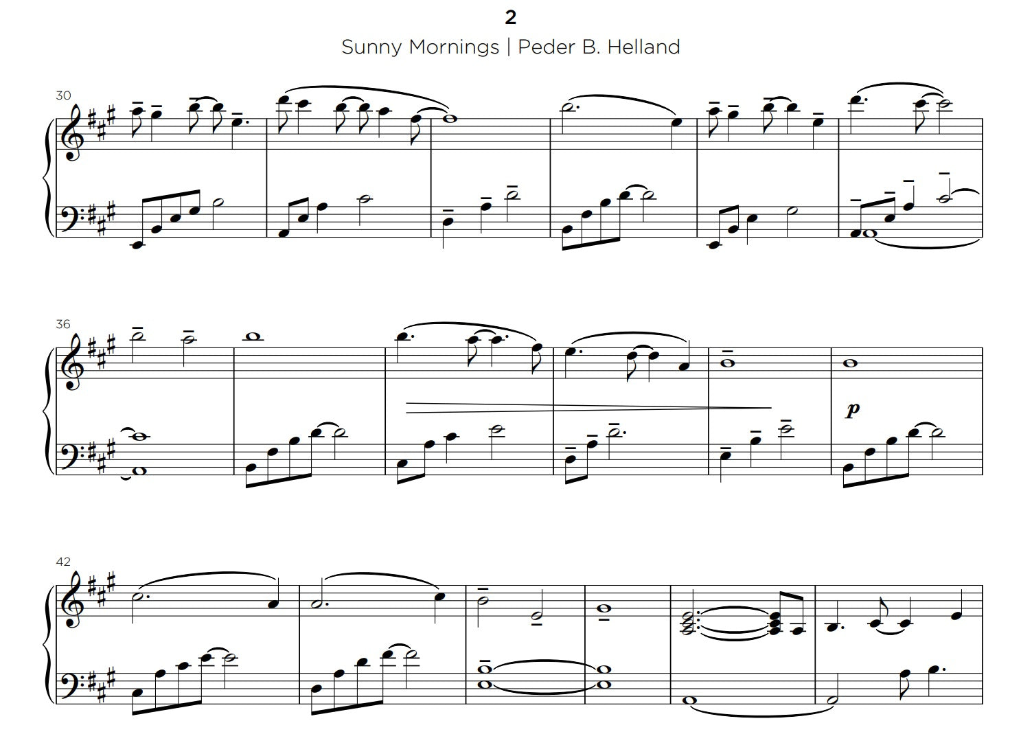 Sunny Mornings - Sheet Music (PDF) | By Peder B. Helland – Soothing Relaxation