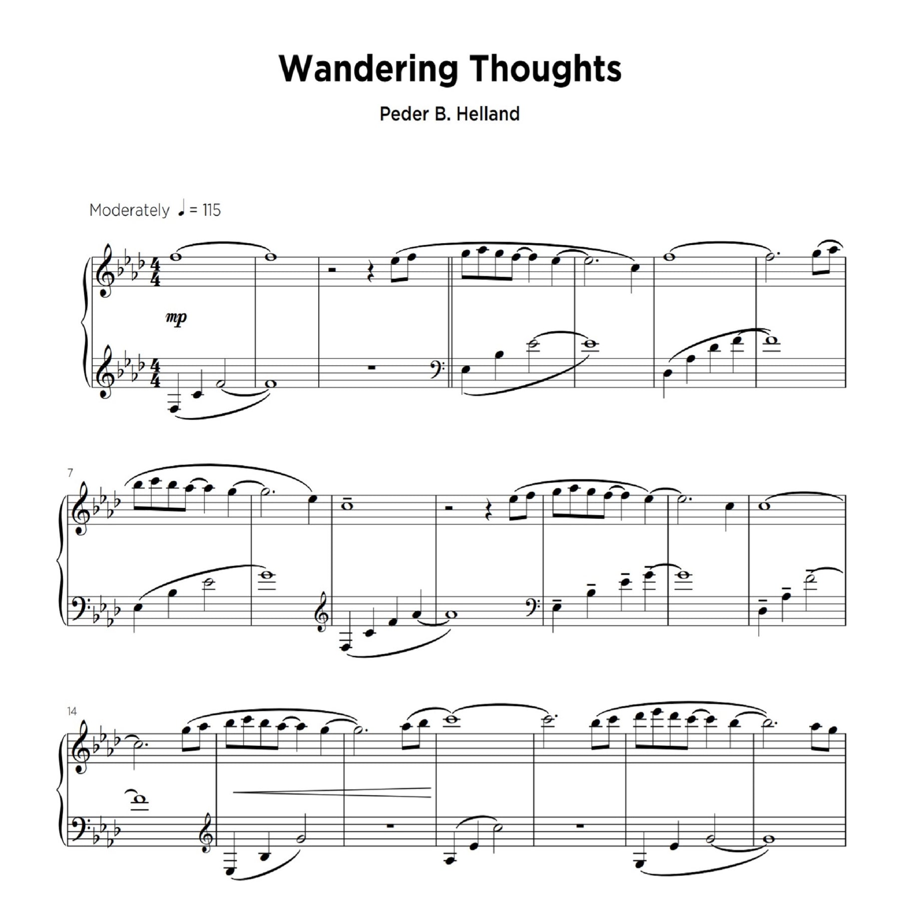 Wandering Thoughts - Sheet Music – Soothing Relaxation